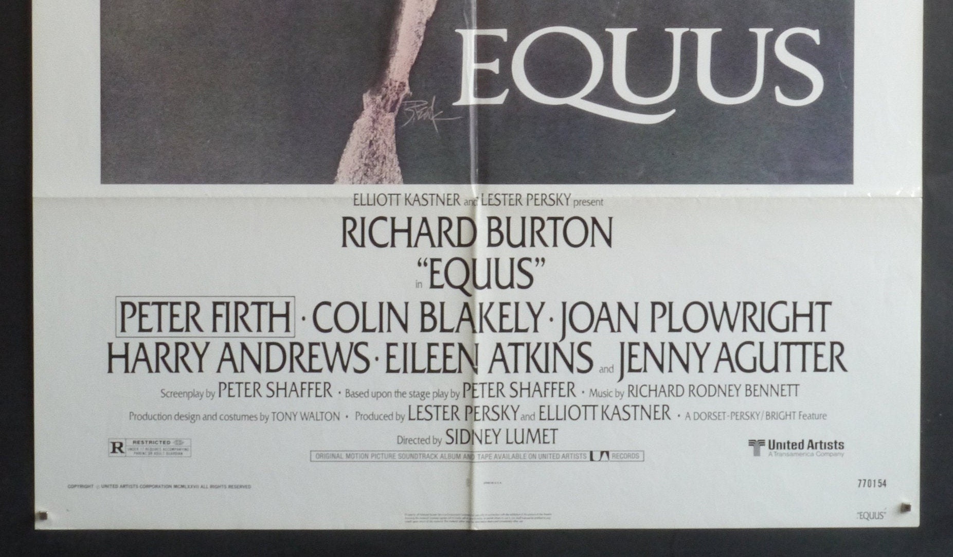 Equus-an Original Vintage Movie Poster of Sidney Lumet's - Etsy UK