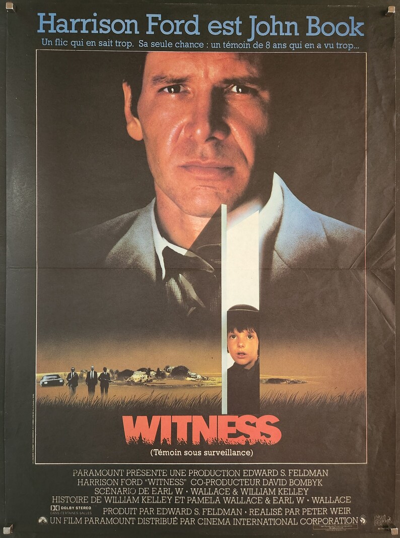 Witness-original Vintage Movie Poster for Peter Weir's - Etsy