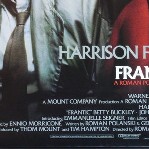 Frantic-an Original Vintage Movie Poster for Roman Polanski's Parisian ...