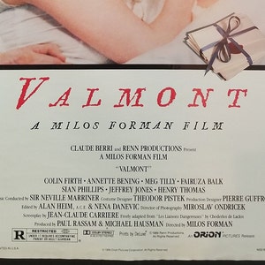 Valmont-an Original Vintage Movie Poster of Milos Forman's 18th Century ...