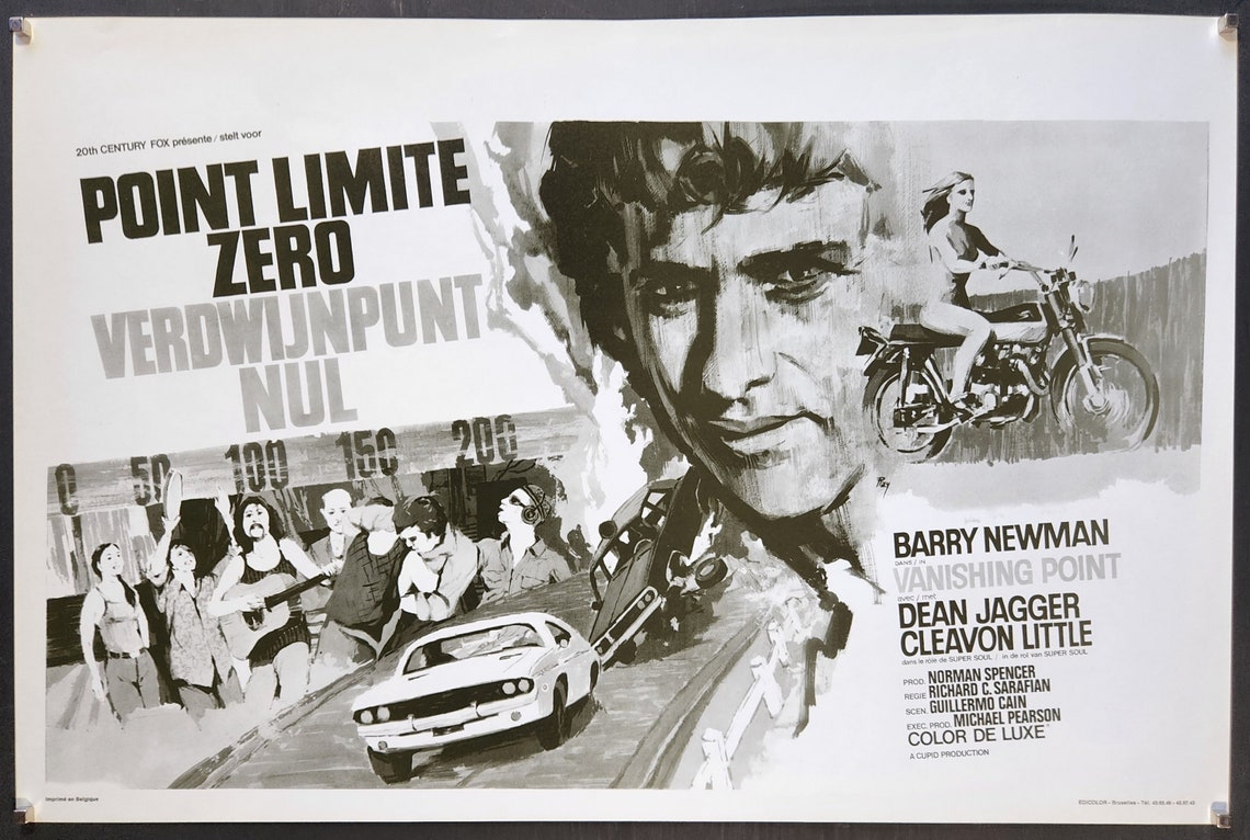 Vanishing Point-a Rare Original Vintage Belgian Movie Poster - Etsy