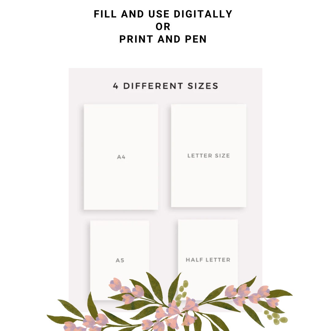 Checklist Tracker | Digital Download Printable & Fillable Checklist - Etsy