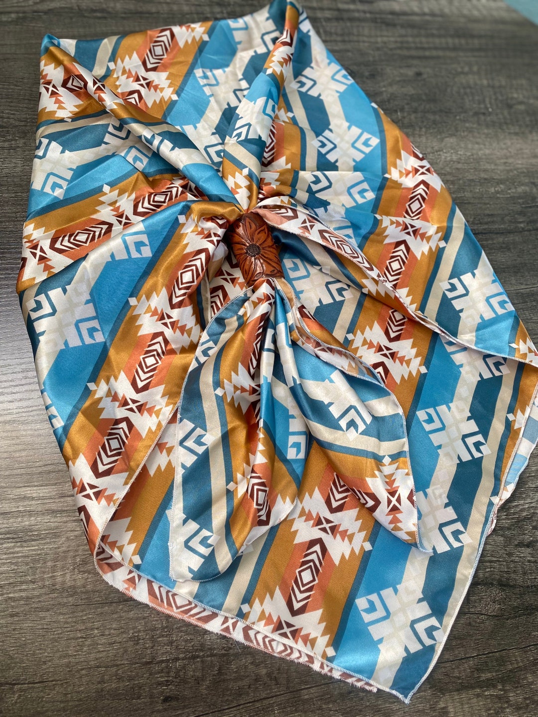 Aztec Charmeuse Satin Wild Rag // Classy Wild Rag, Boho Wild Rag ...