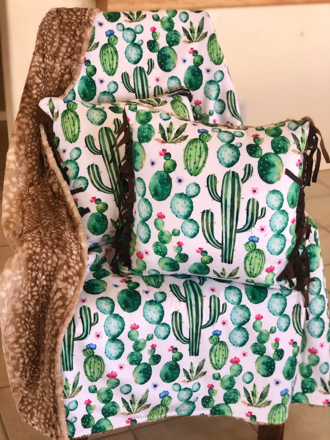 Cactus Succulent & Fur Blanket - Etsy