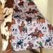 The Working Ranch Cowboy Blanket on Tan Minky - Etsy