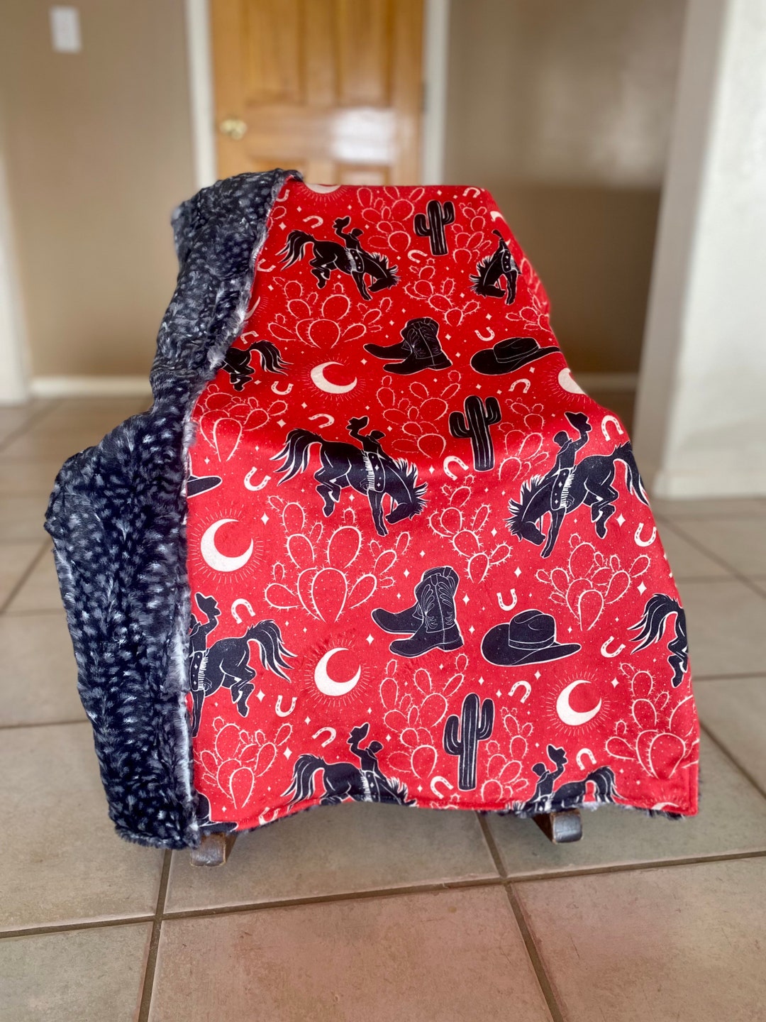 The Red Midnight Rodeo Blanket - Etsy