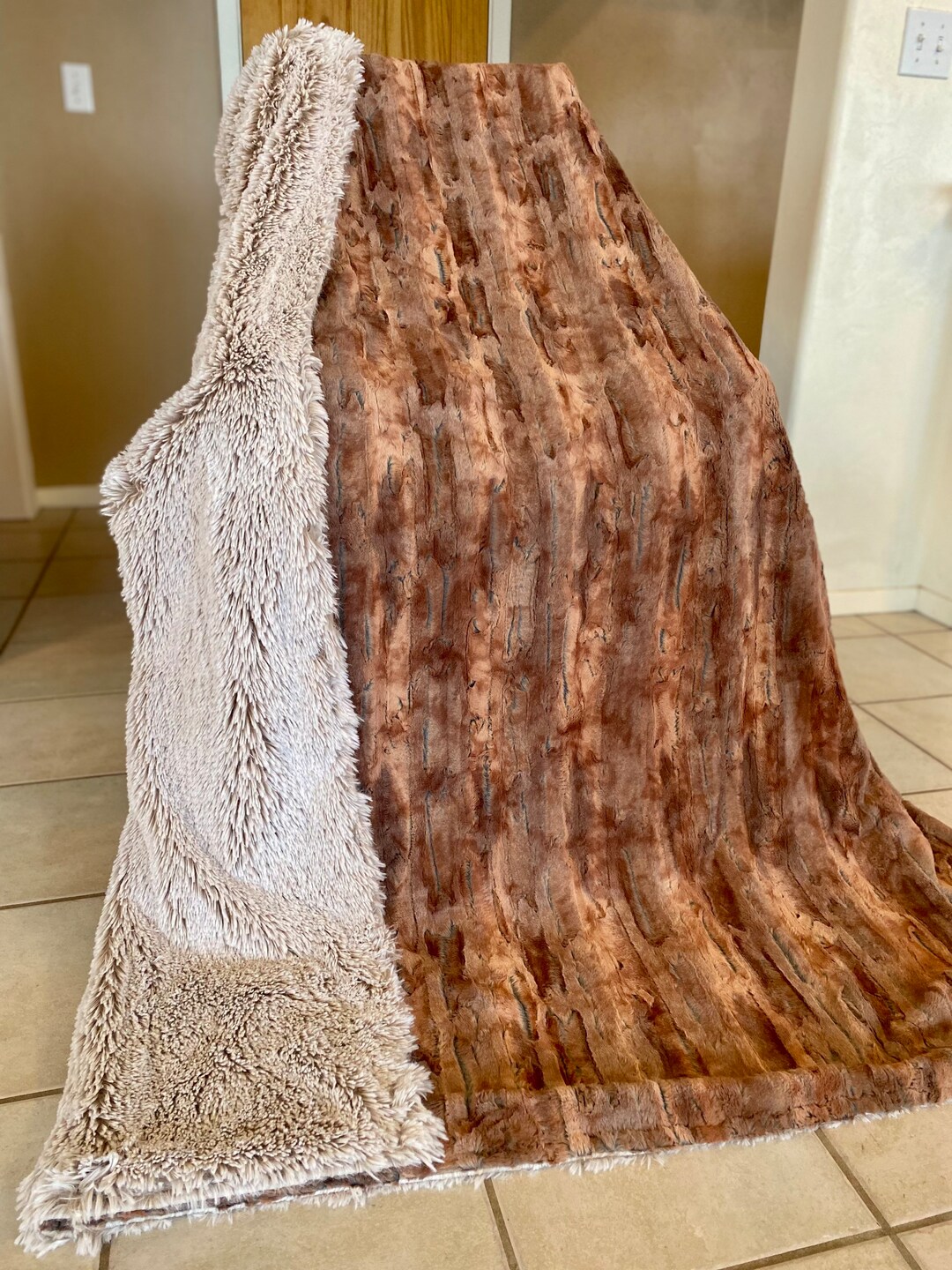 The Rustic Barnwood Faux Fur Blanket - Etsy