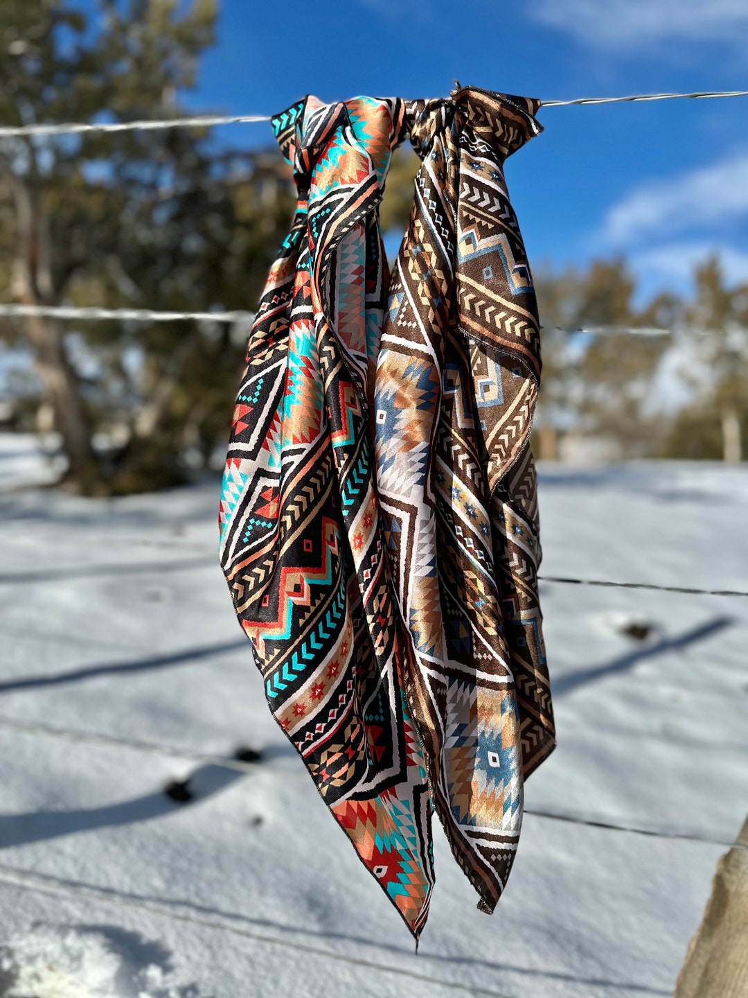 Tribal Wild Rag // Turquoise Orange Brown Aztec, Tribal Wild Rag ...