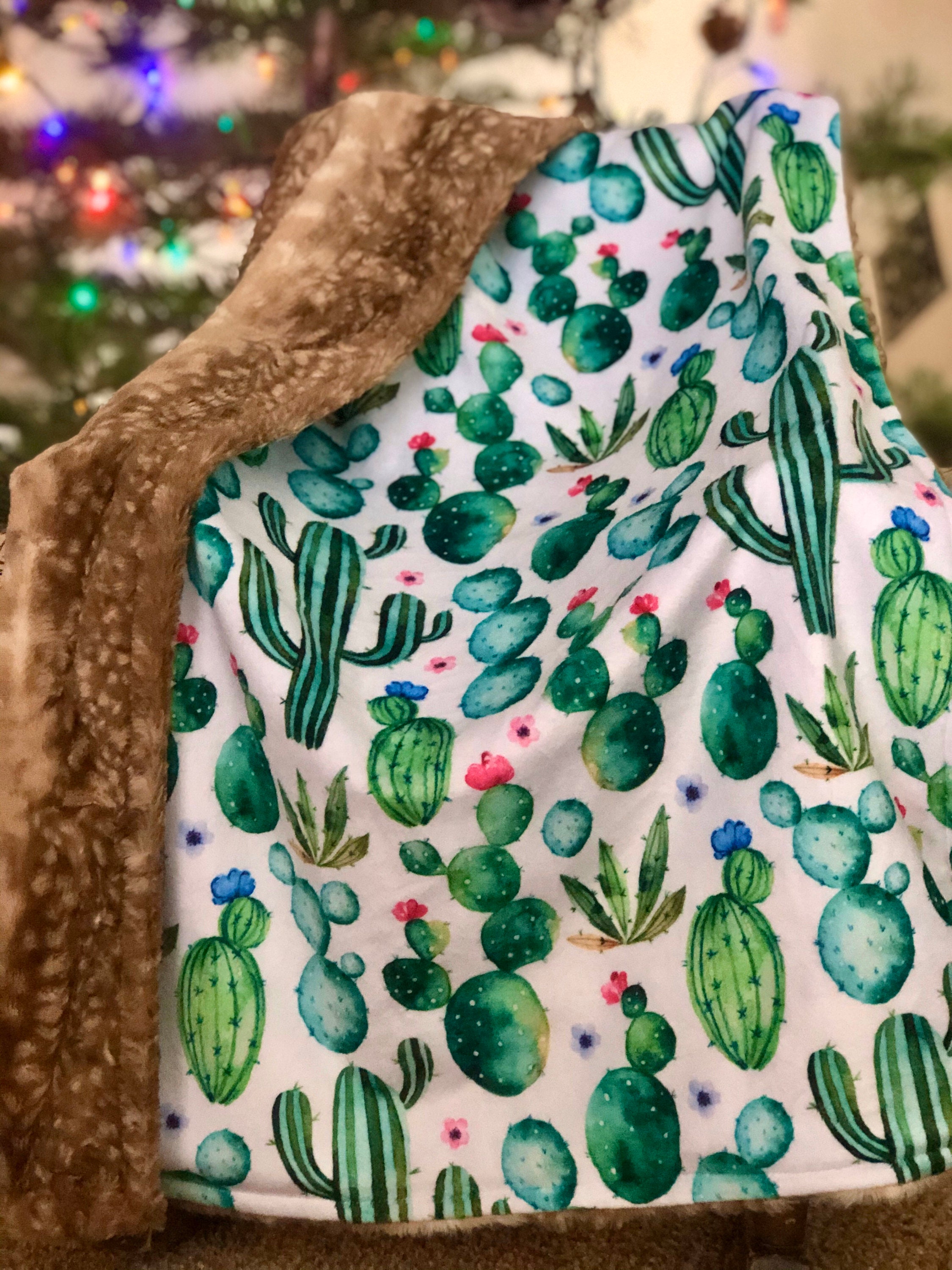 Cactus Succulent & Fur Blanket | Etsy