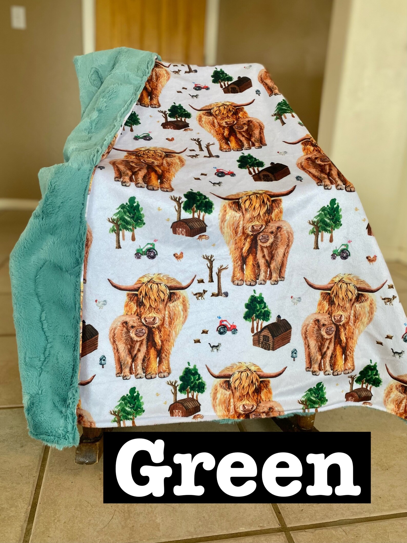 Farm Highland Cow Blanket - Etsy