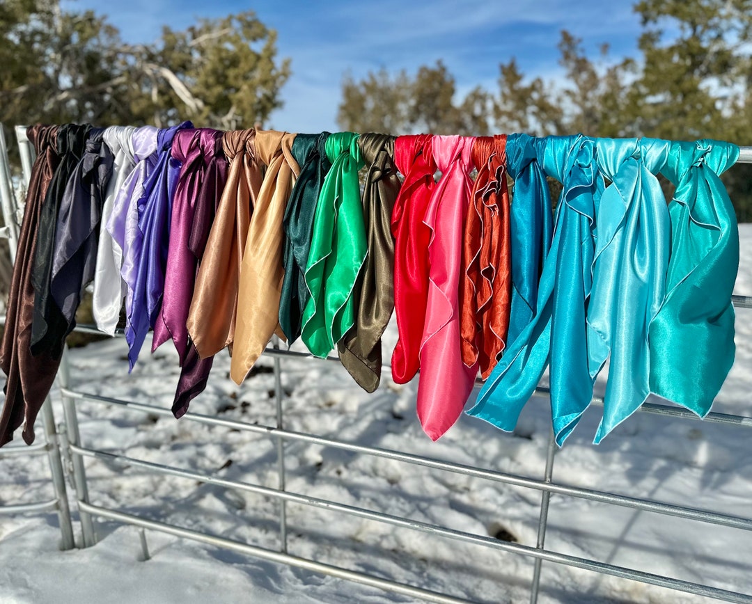 Silky Charmeuse Solid Color Wild Rags // Purple Wild Rag, Red Wild Rag ...