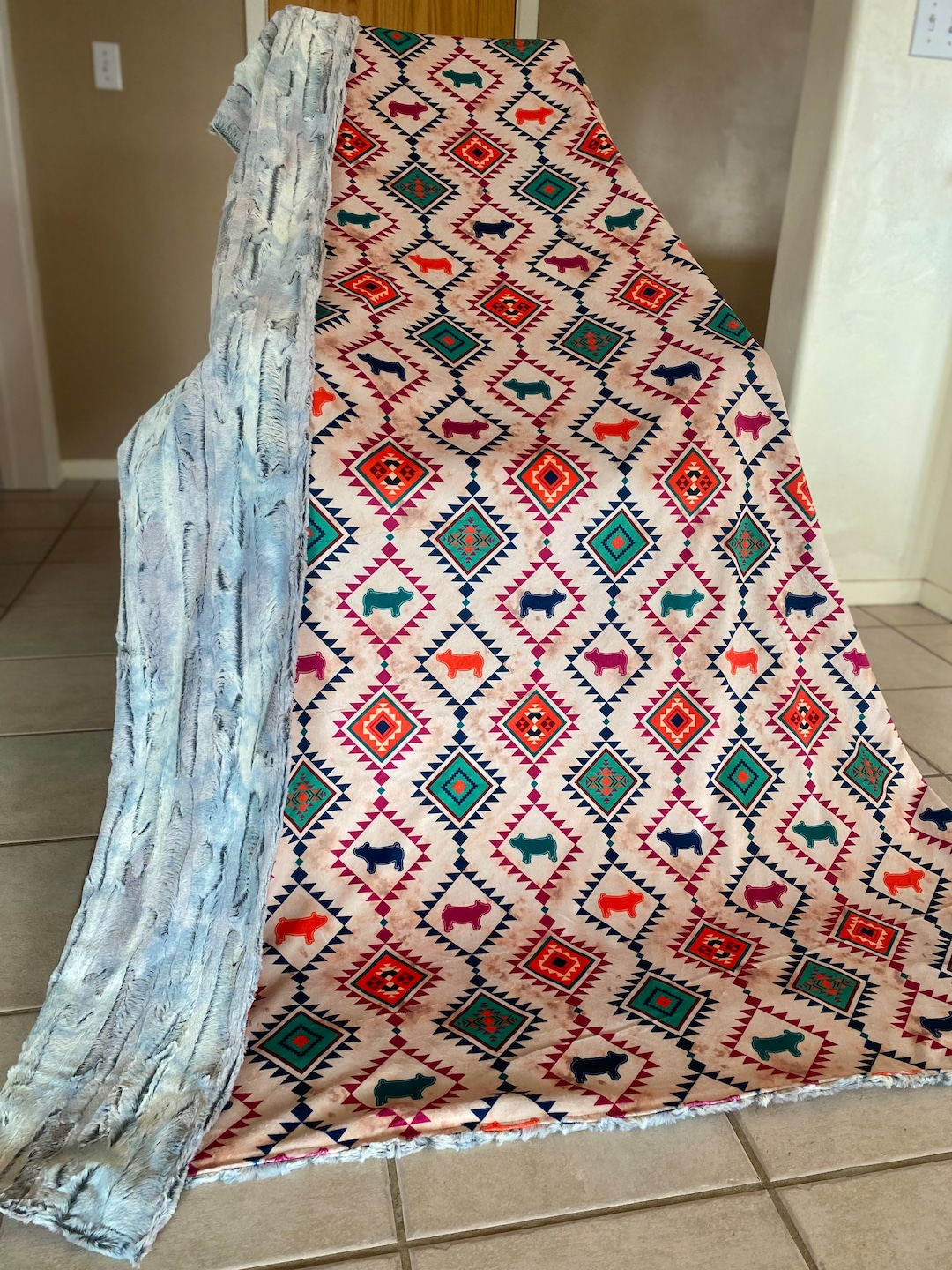 The Livestock Show Blanket // Pig • Steer • Goat • Lamb - Etsy