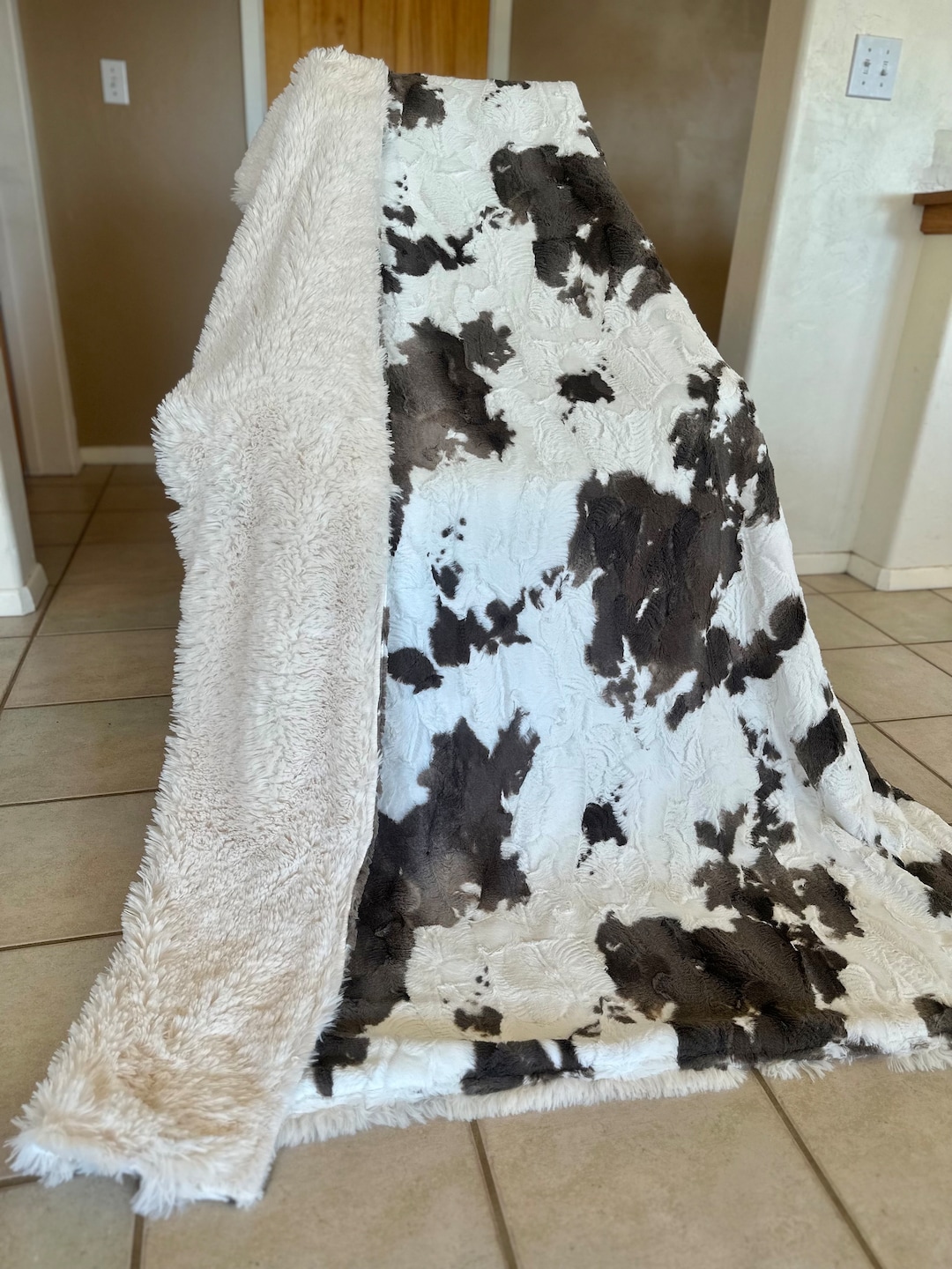 Brownie Cowhide Fur Blanket - Etsy