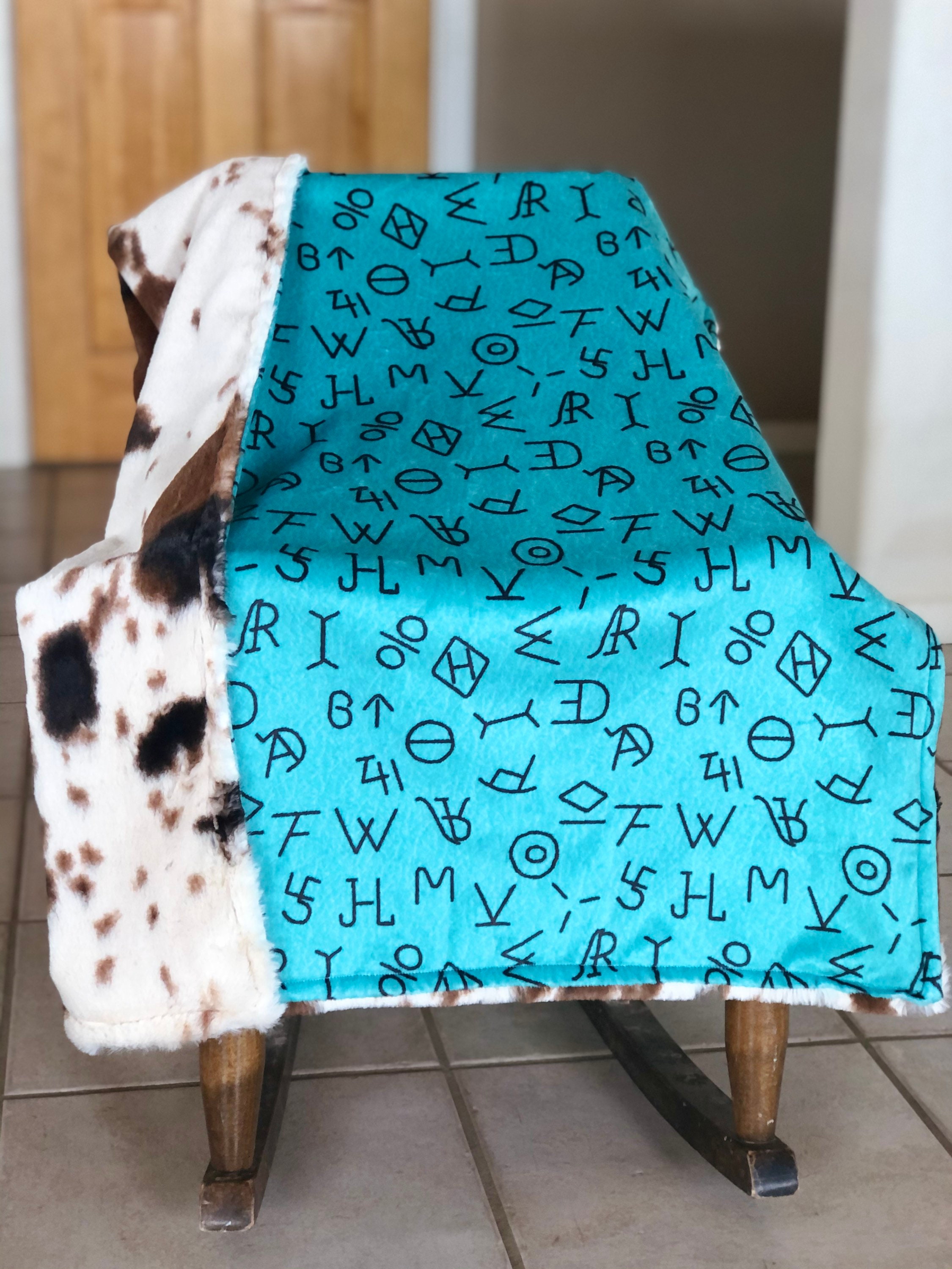 Turquoise Cattle Brand Blanket - Etsy