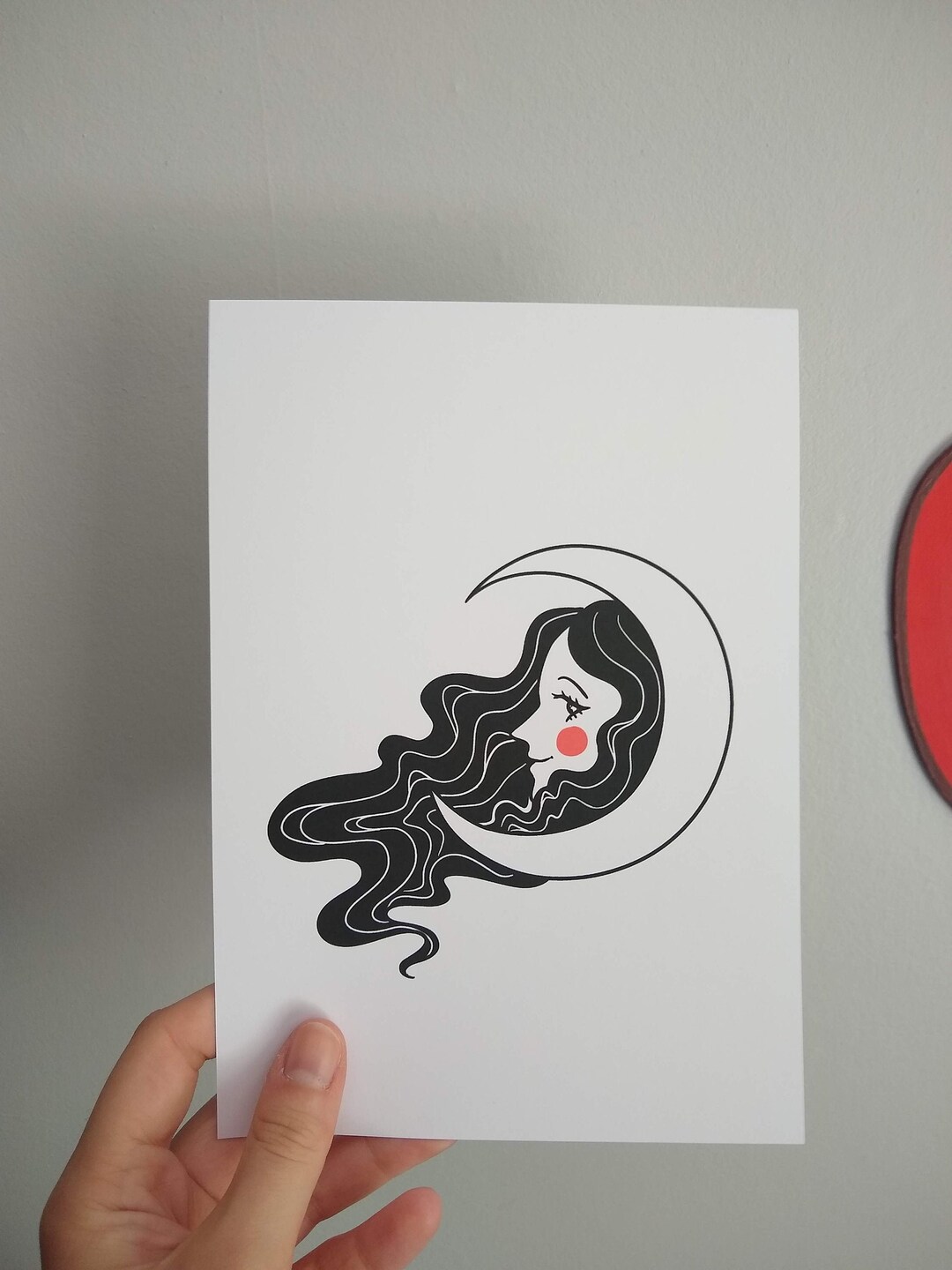 Lady On The Moon A5 Print Mond Seltsamer Print Surreal Witchy Print ...