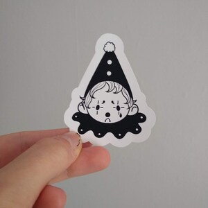 Clown Sticker 7 X 5cm Sad Clown Cute Sticker Cute Clown Paper Sticker ...