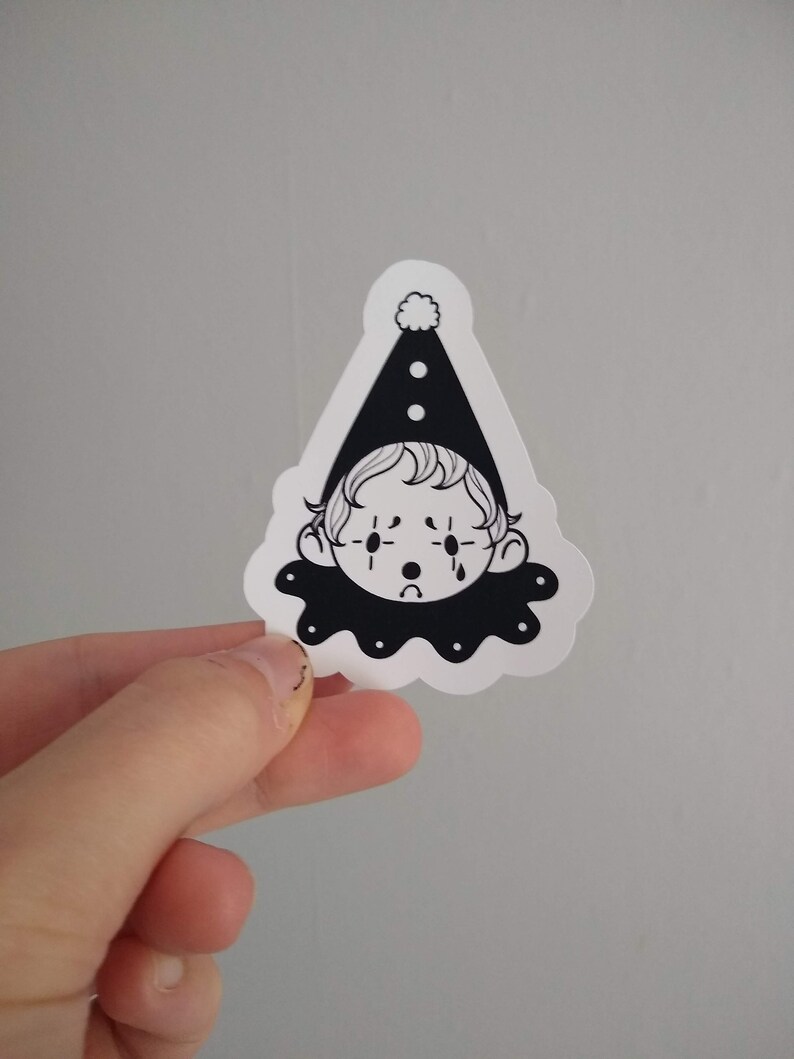 Clown Sticker 7 X 5cm Sad Clown Cute Sticker Cute - Etsy