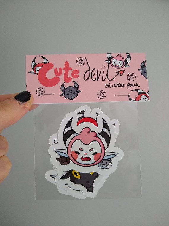 Cute Devil Sticker Pack Creepy Cute Stickers Creepy Cute - Etsy