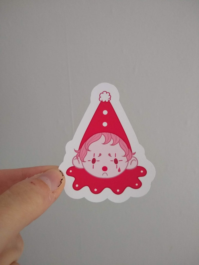 Clown Sticker 7 X 5cm Sad Clown Cute Sticker Cute - Etsy