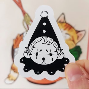 Clown Sticker • 7 X 5cm • Sad Clown • Cute Sticker • Cute Clown • Paper ...