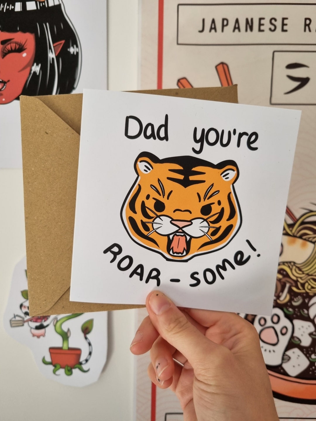 Dad You're Roar-some Fathers Day Card Funny Card Punny - Etsy