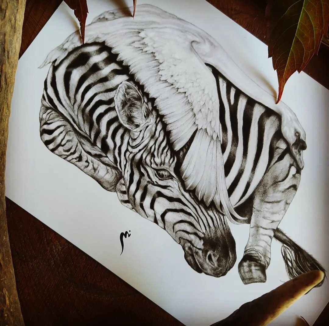 Swan & Zebra A5 Botanical Poster for Nature Lover - Etsy