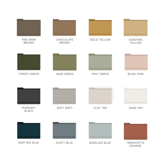 16 Modern Desktop Folder Icons Minimalist Computer Icon | Etsy