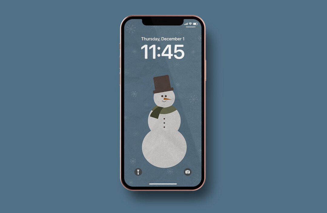 Cute Winter Snowman iPhone Wallpaper | Modern Frosty Mobile Wallpaper ...