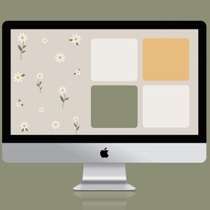Spring Daisy Desktop Wallpaper Organizer + Matching Folder Icons ...