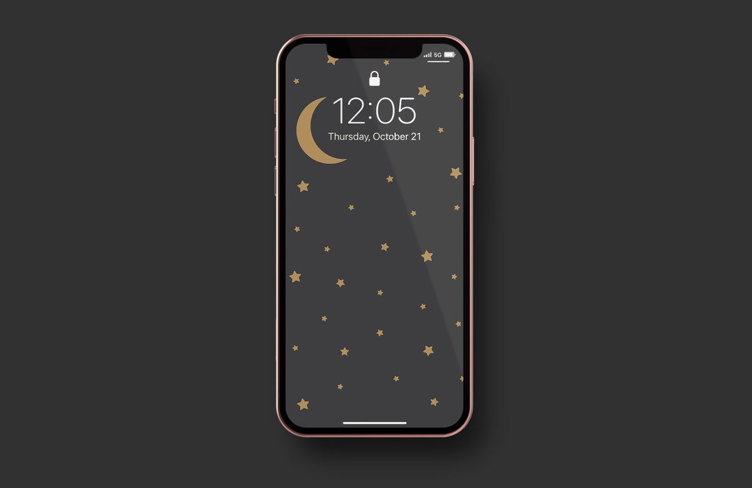 Moon and Stars iPhone Wallpaper | Modern Night Sky Phone Wallpaper ...