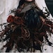 Victorian Gothic Bridal Bouquet Black Thistle Linen White Dried Flower ...