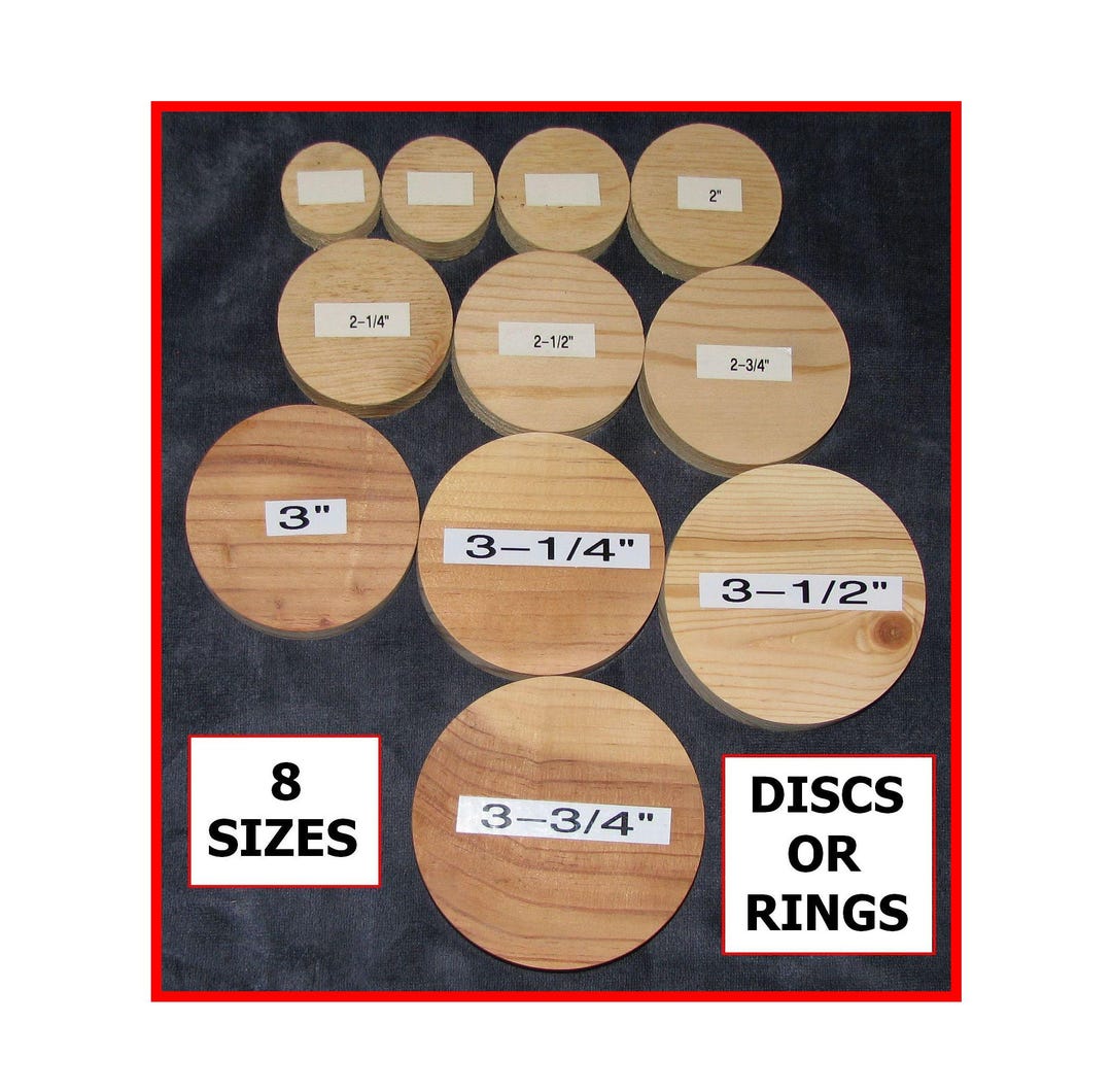 PINE Wood Craft Circles Discs Rounds 3/4" Thick 2" TO 3.75" Coarse ...