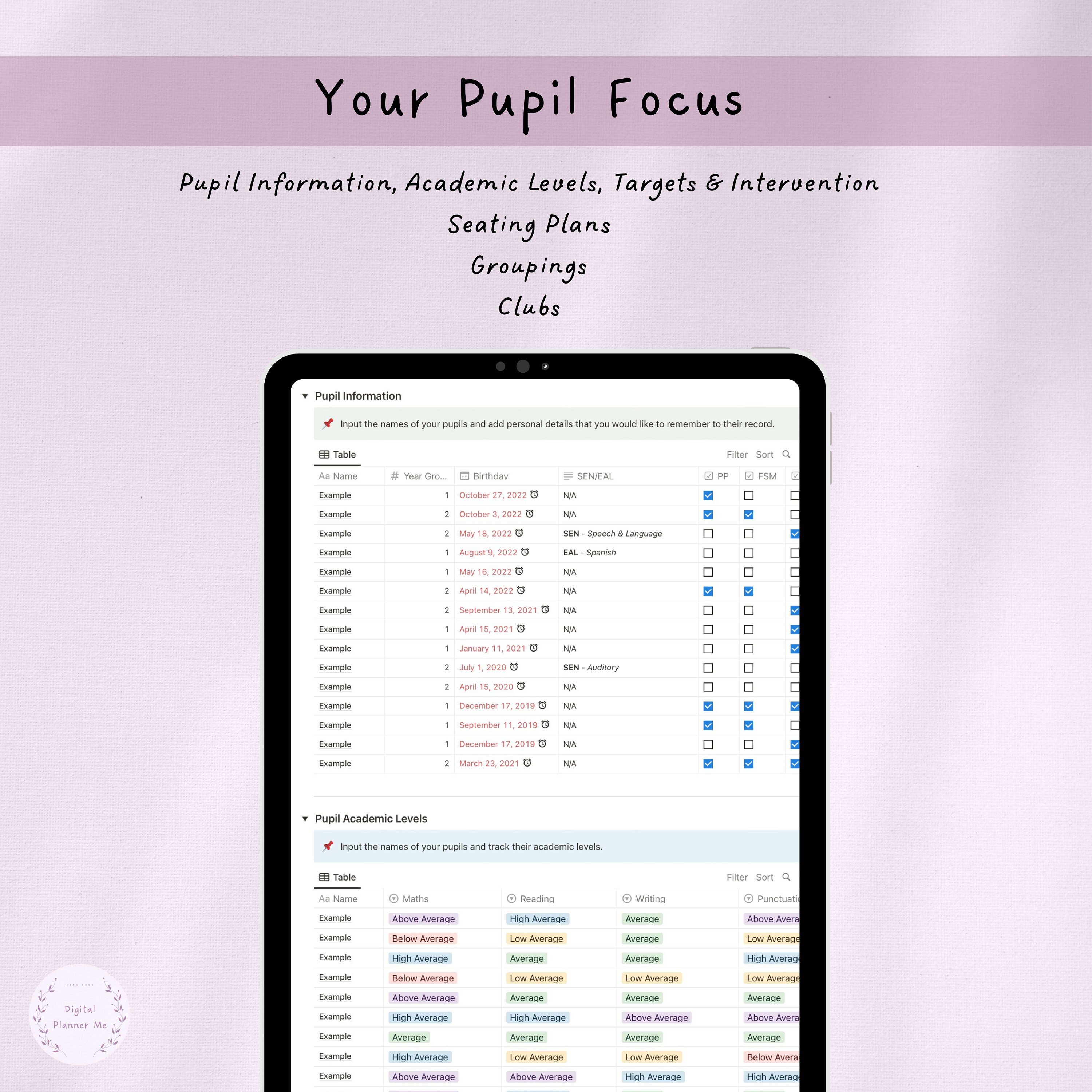 Notion Template, the Digital Teacher Planner, Undated 2022 - 2023, iPad ...