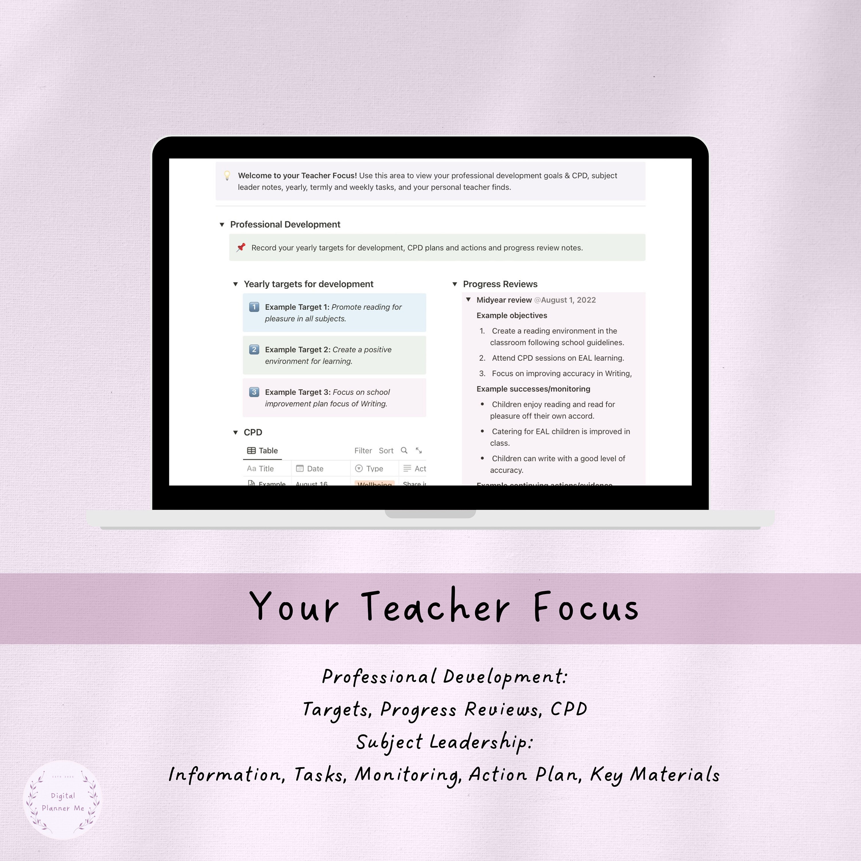 Notion Template, the Digital Teacher Planner, Undated 2022 - 2023, iPad ...