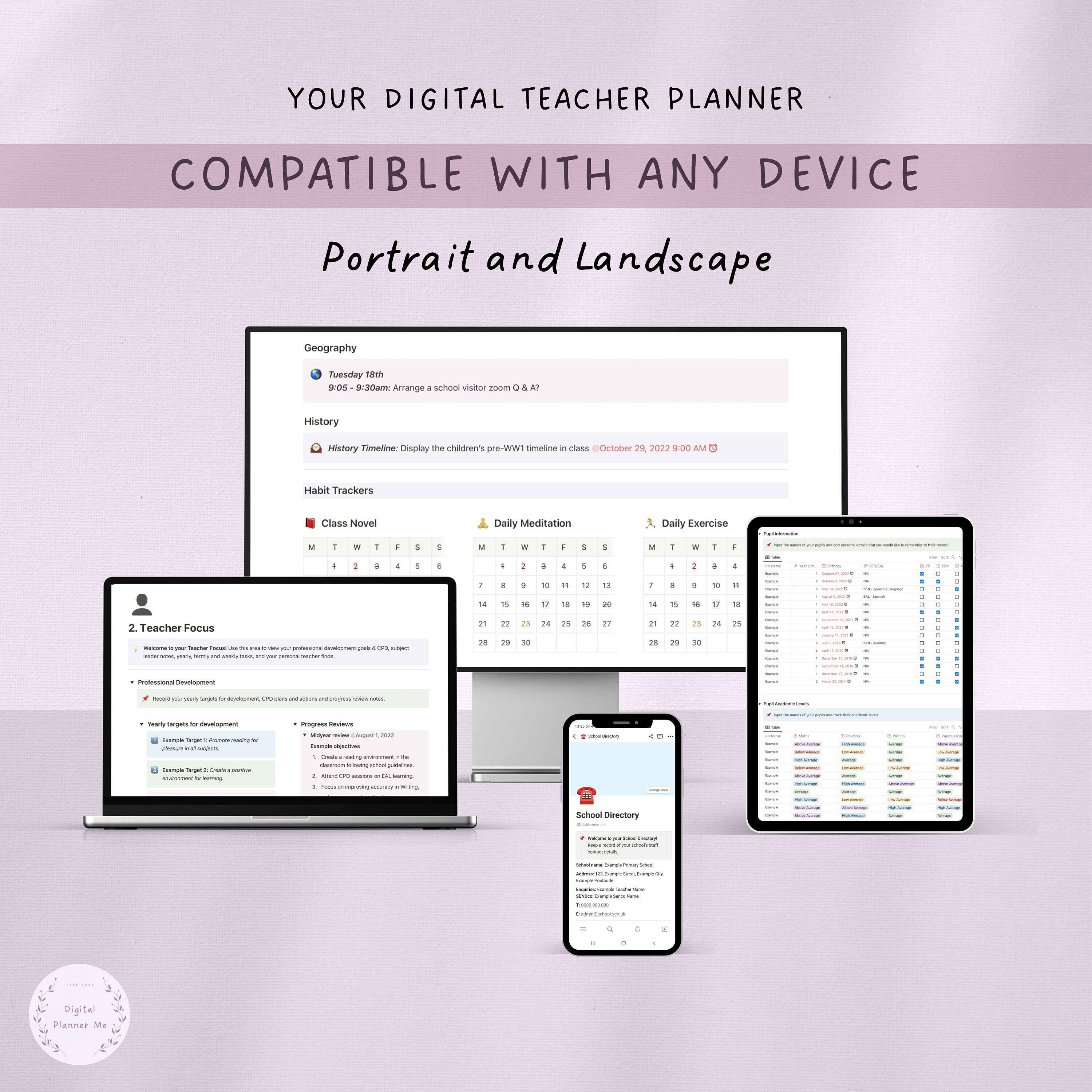 Notion Template, the Digital Teacher Planner, Undated 2022 - 2023, iPad ...