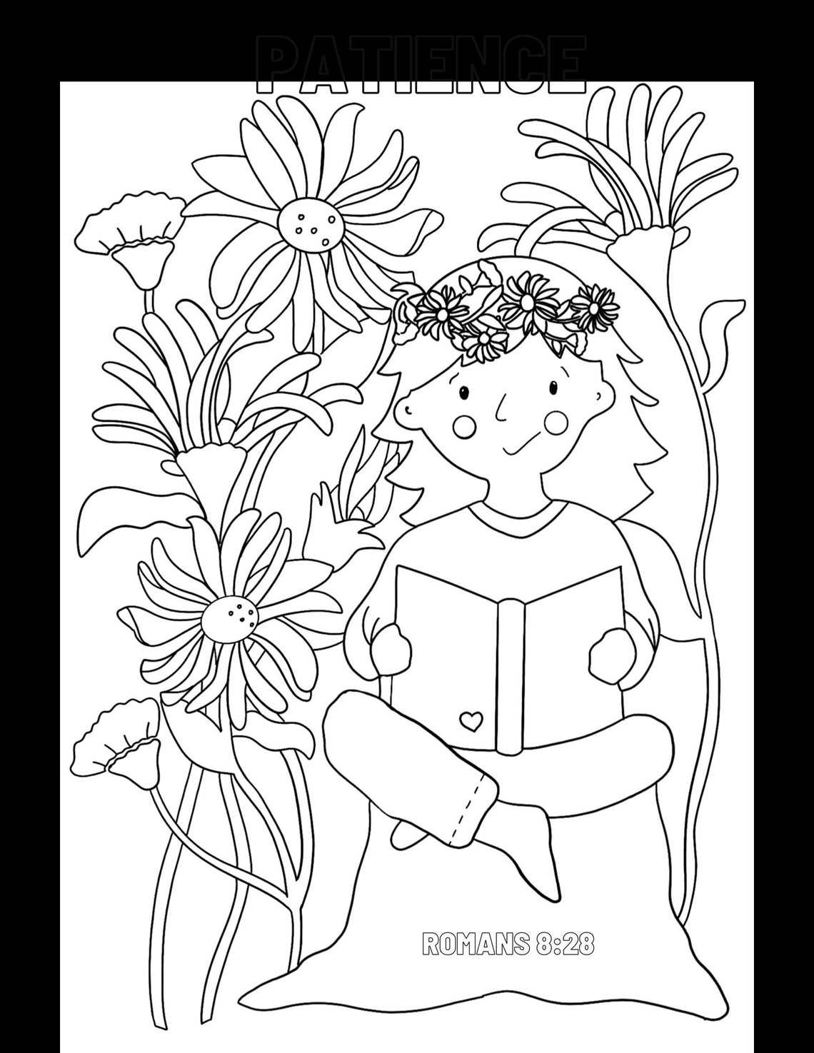 Growing Godly Character Digital Coloring Pages Girls Flowers - Etsy
