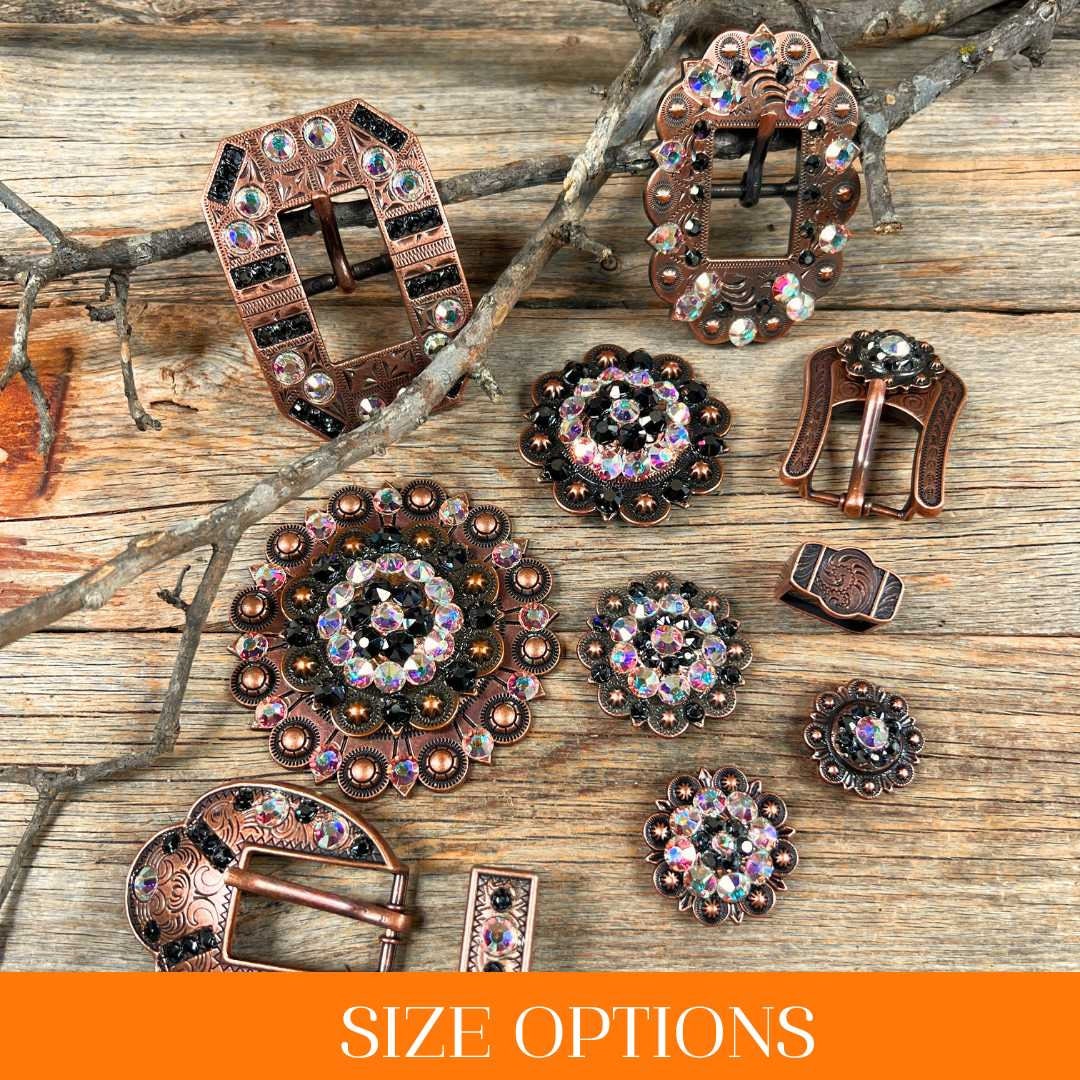 Copper Jet - AB - Crystal Conchos - Sizes From 1"- 3" and Buckles - Etsy