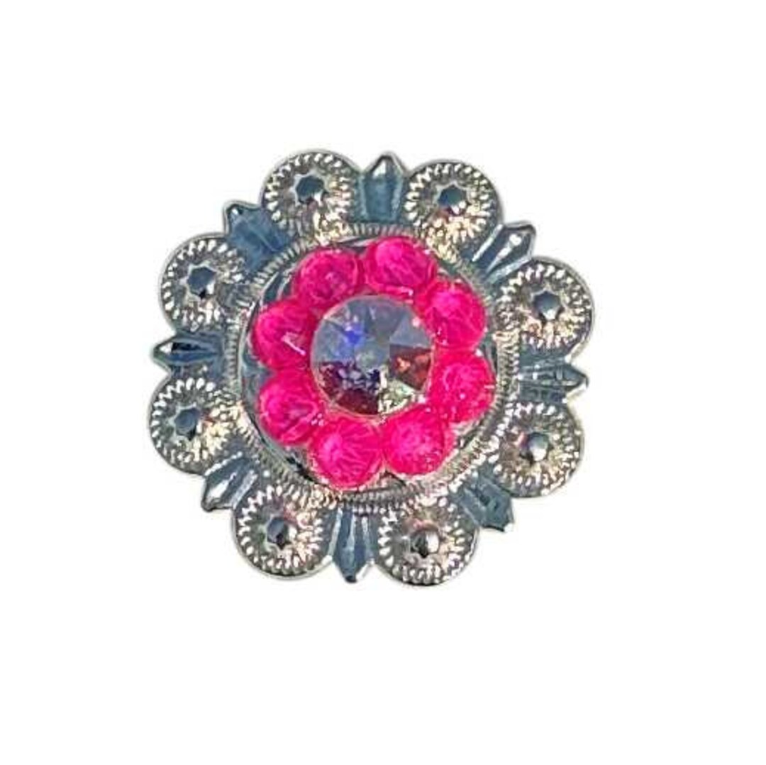 Neon Pink and AB Bright Silver 1" European Crystal Concho - Etsy