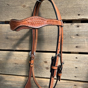 Light Oil Basketweave Tan Loping Hackamore #LHK013 - Etsy