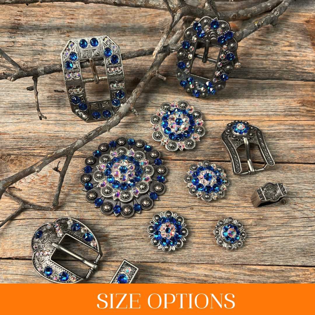 Antique Silver Capri, AB Crystal Conchos - Sizes From 1"- 3" and ...