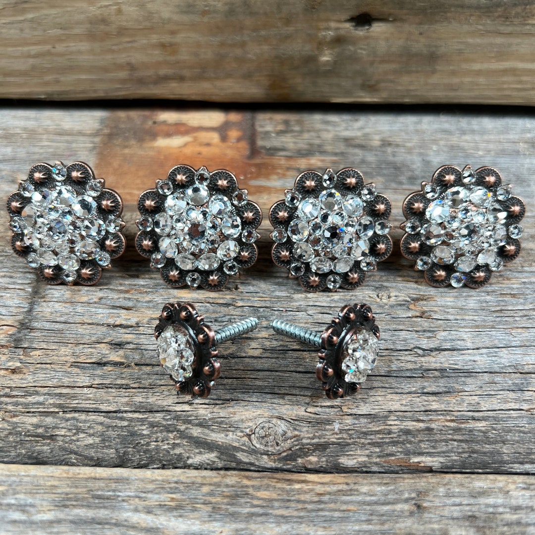 Copper Clear Saddle Conchos - Etsy