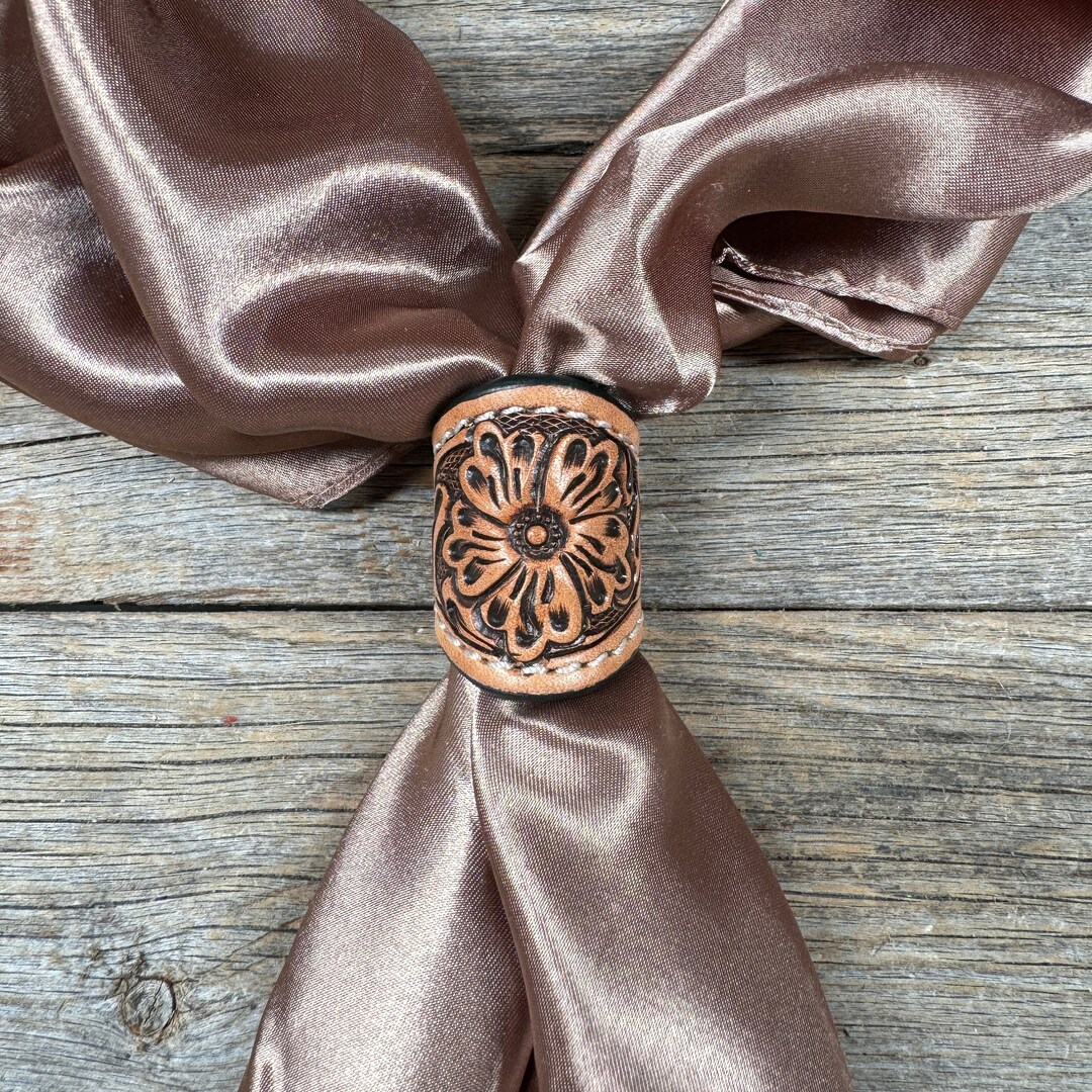 Light Oil Floral Leather Wild Rag Slide #LS251 - Etsy
