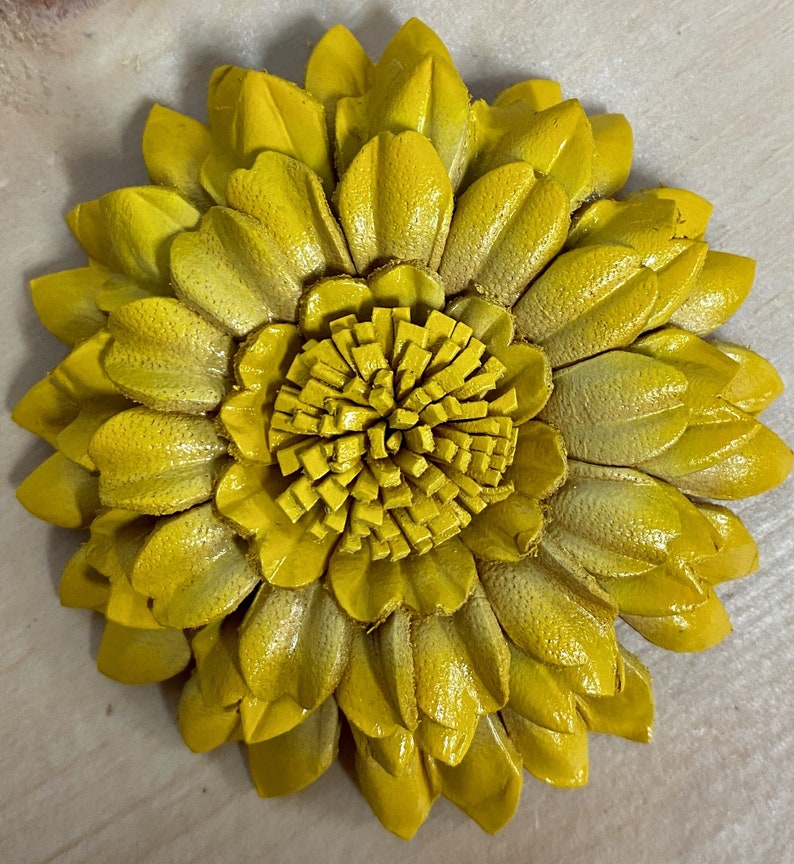 Yellow Sunflower Leather Flower - Etsy