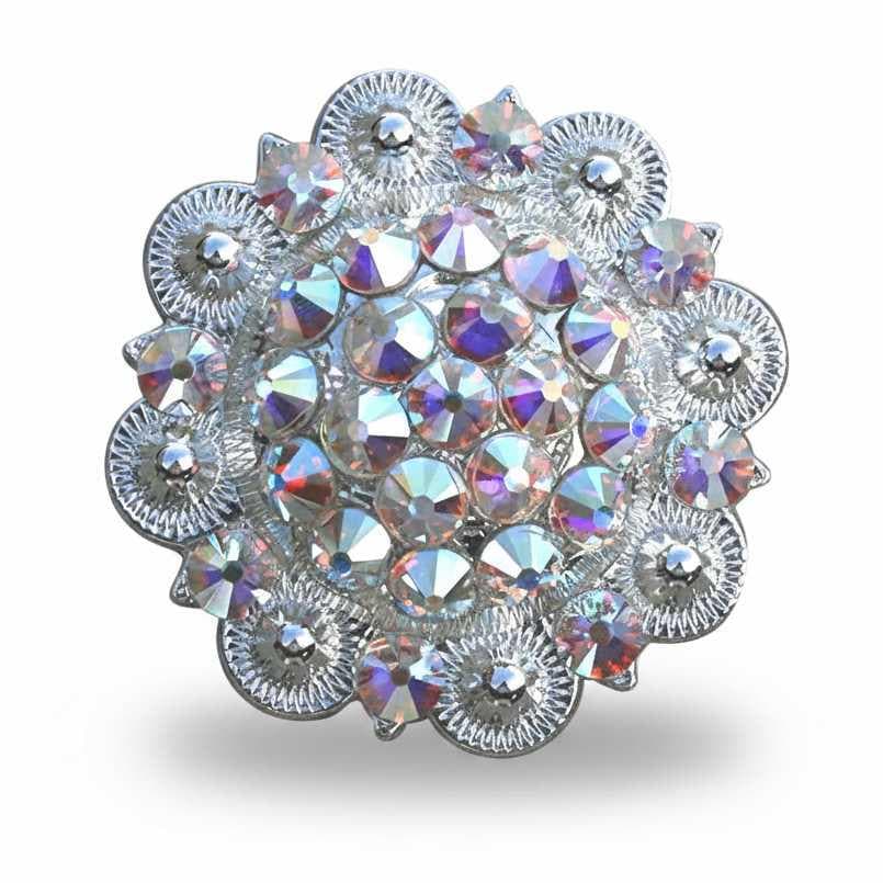Bright Silver AB Crystal Conchos | Sizes 1