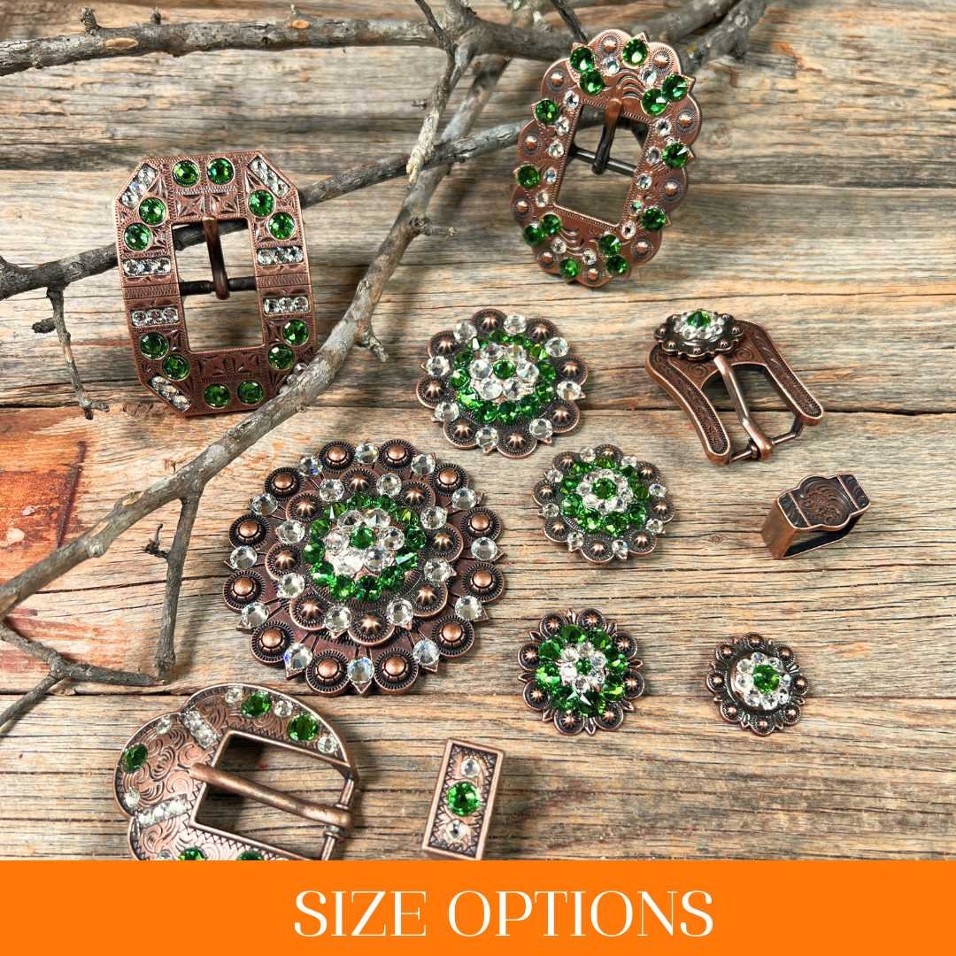 Copper Fern, Clear Crystal Conchos Sizes From 1"-3" and Buckles - Etsy