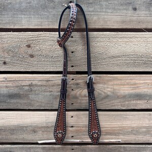 Two Tone Honeycomb Copper Dot Jet, Champagne and Topaz Browband ...