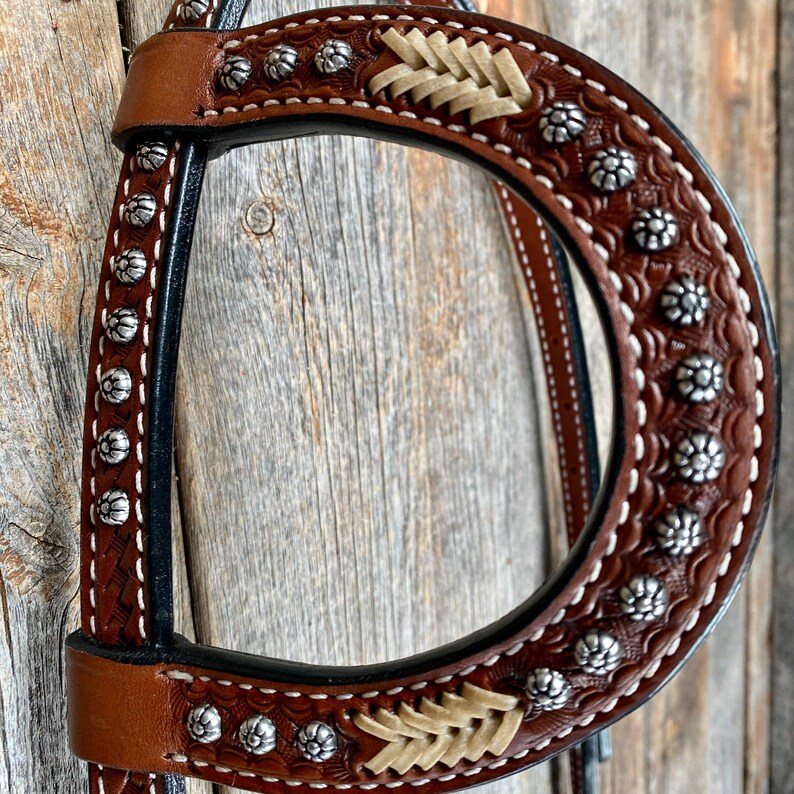 Rawhide One Ear/ Breastcollar Tack Set - Etsy