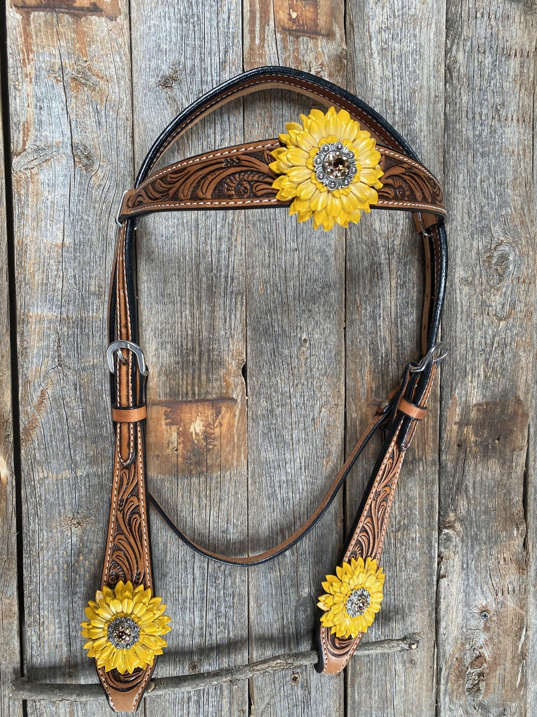 Sunflower Light Oil Browband Headstall BB293 - Etsy