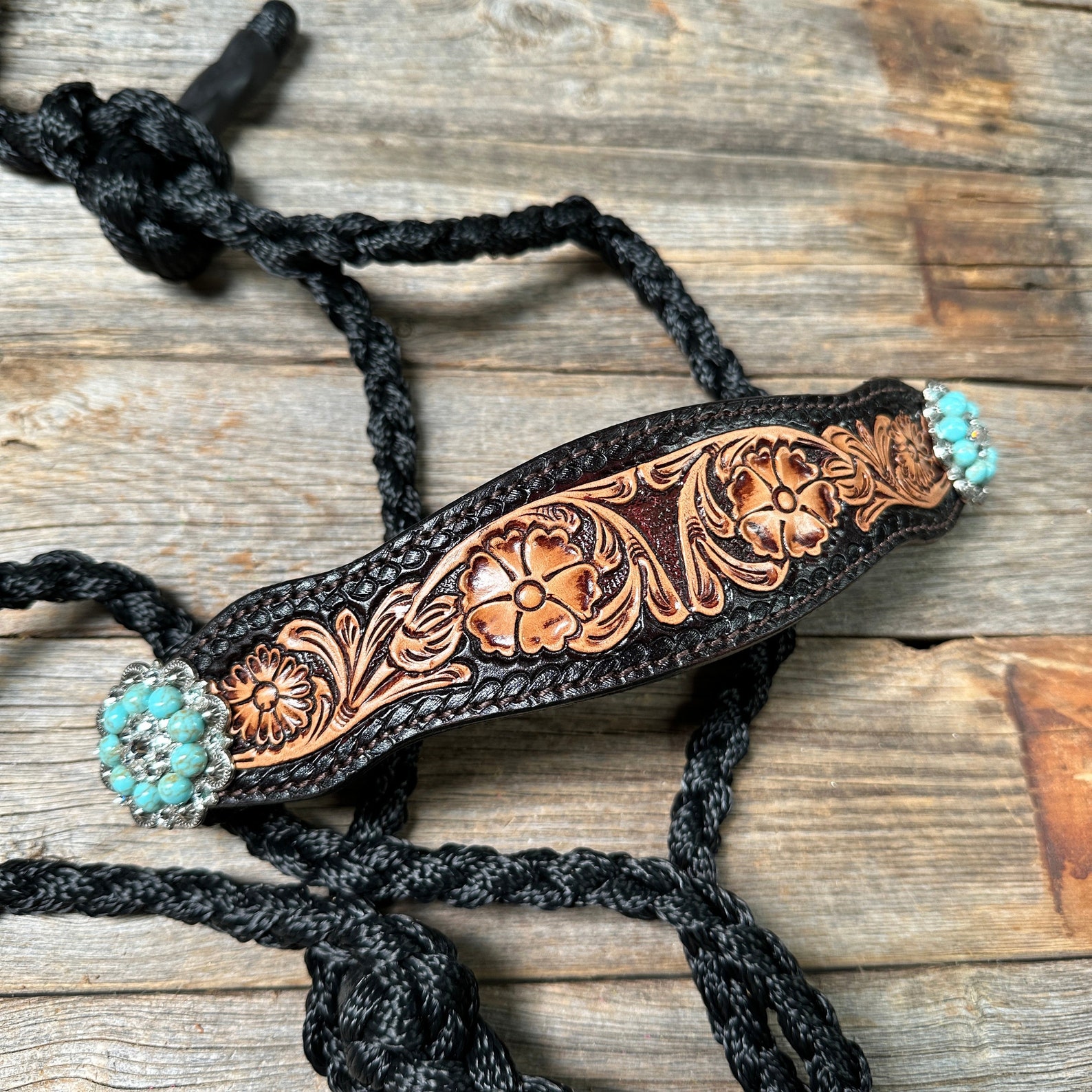 Black Mule Tape Halter -turquoise & Clear #MT225 - Etsy