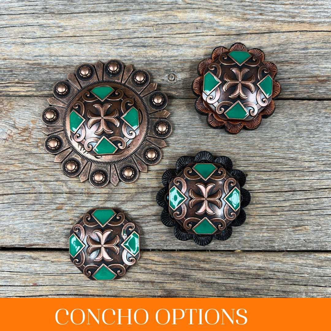 Copper Emerald Green Western Concho W209 - Etsy